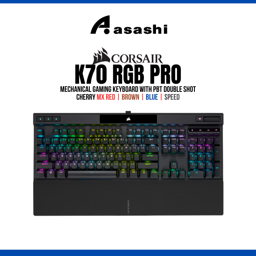 K70 RGB PRO Mechanical Gaming Keyboard with PBT DOUBLE SHOT PRO Keycaps CHERRY MX Red MX Blue MX ...