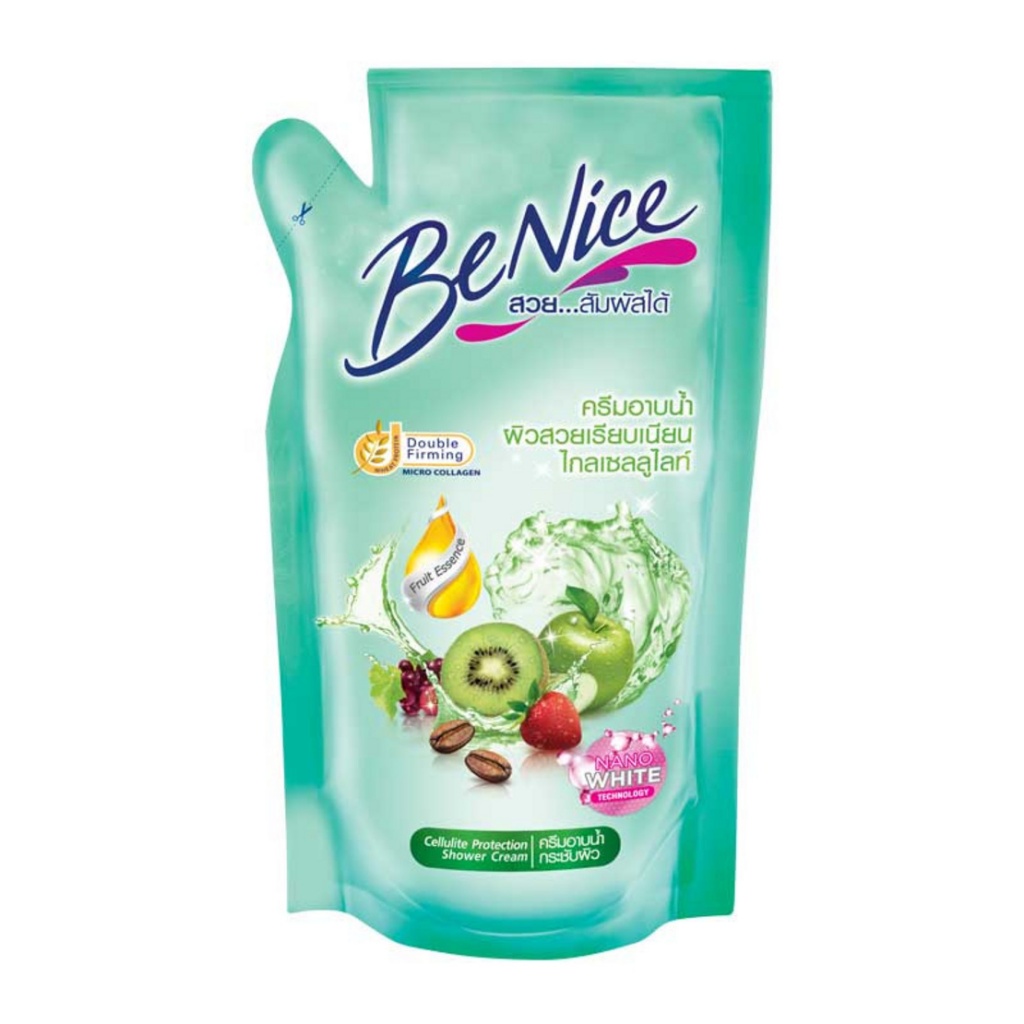 Be Nice Shower Cream, formula for soft and firm skin, green (refill bag ...