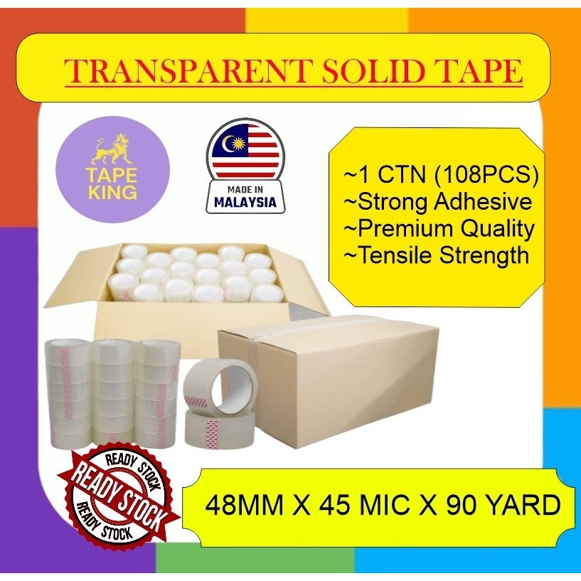 1 CARTON 】48MM 90 YARD Opp Tape Strong Glue Series Transparent ...