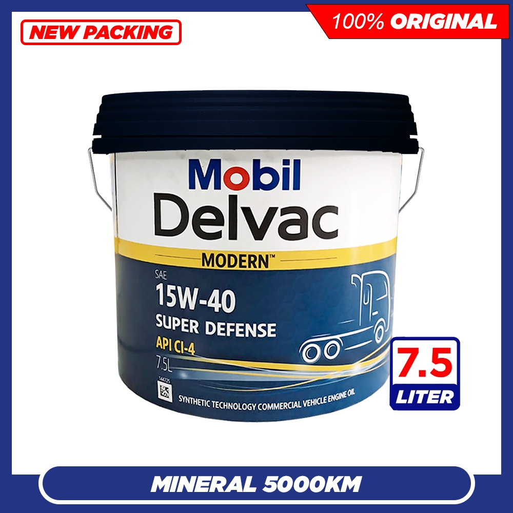 MOBIL DELVAC MODERN 15W40 CI4 Super Defense Diesel Engine Oil (7.5L ...
