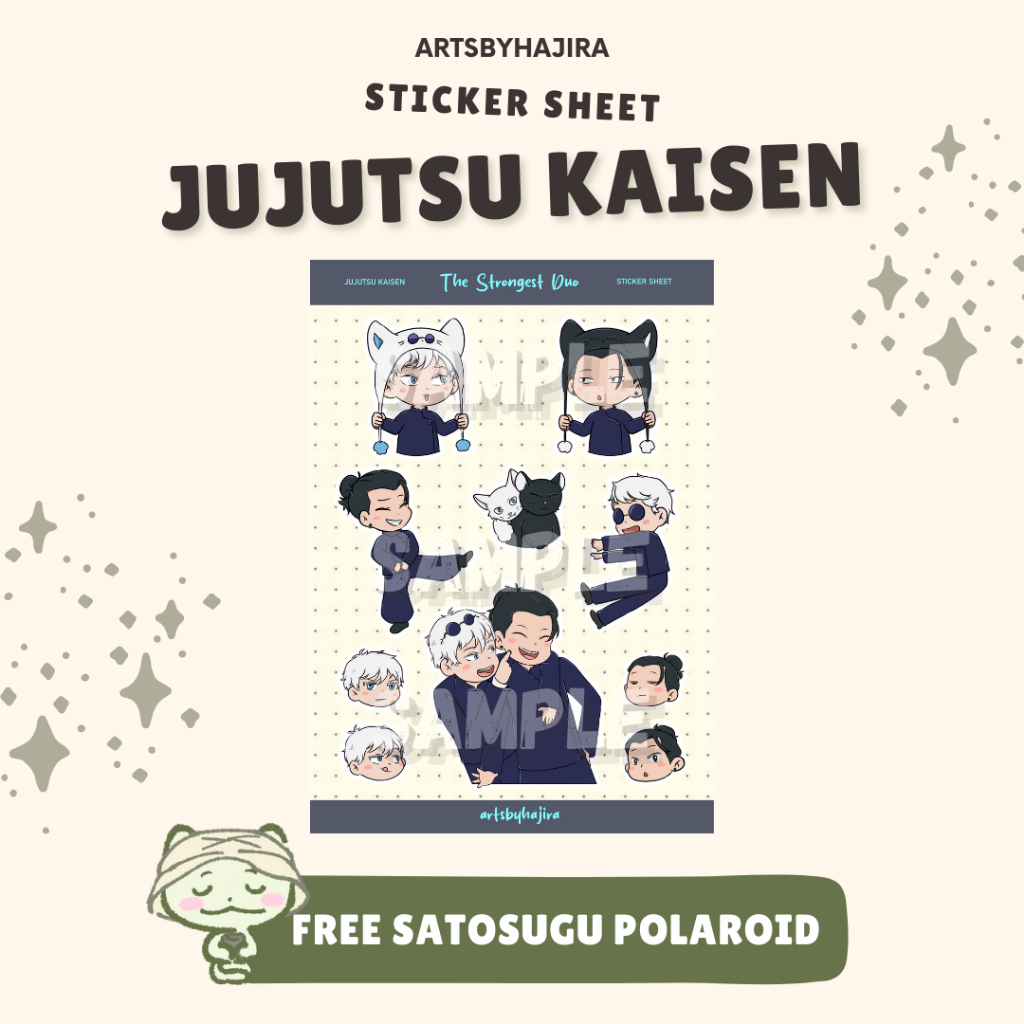 JUJUTSU KAISEN SATOSUGU STICKER SHEET | GETO SUGURU | GOJO SATORU ...