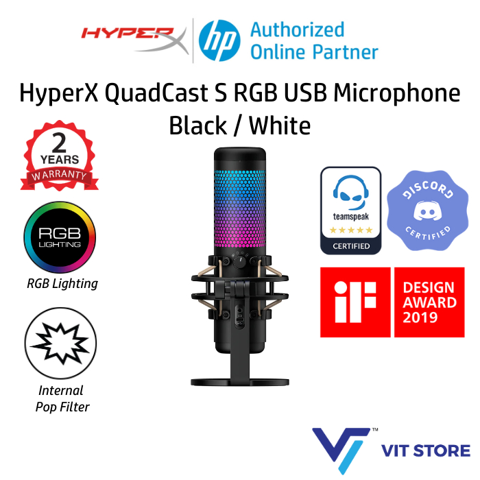 HYPERX Gaming Microphone - QUADCAST S (4P5P7AA) (BLACK) / (519P0AA ...