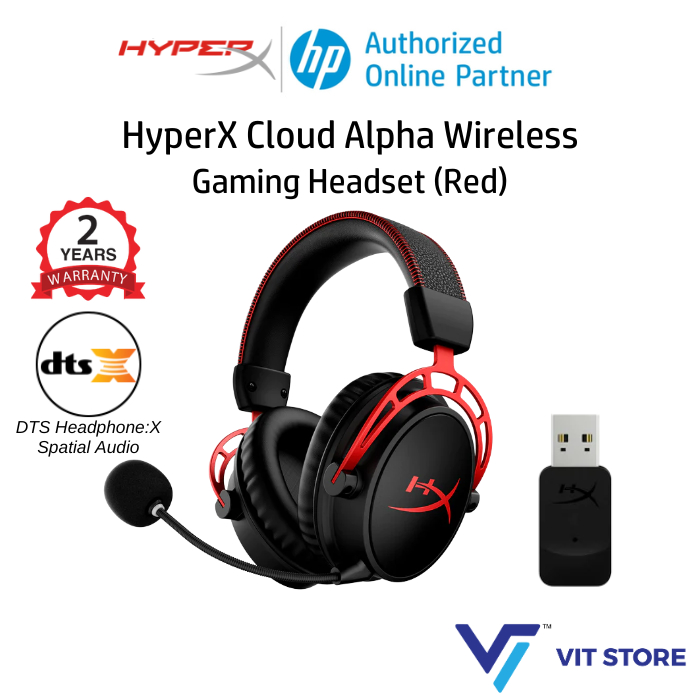 HYPERX Gaming Headset - CLOUD ALPHA WIRELESS (4P5D4AA) (RED) | Shopee ...