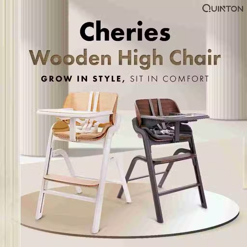 💥FREE SHIPPING💥 Quinton Cheries Wooden Baby High Chair (max 95kg ...