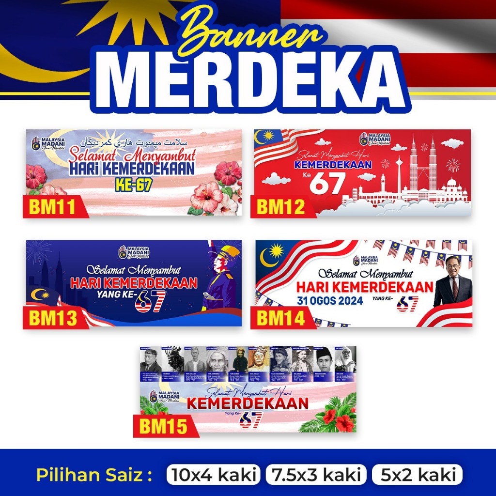 Banner Merdeka / Banner Hari Kebangsaan / Banner Hari Kemerdekaan ...