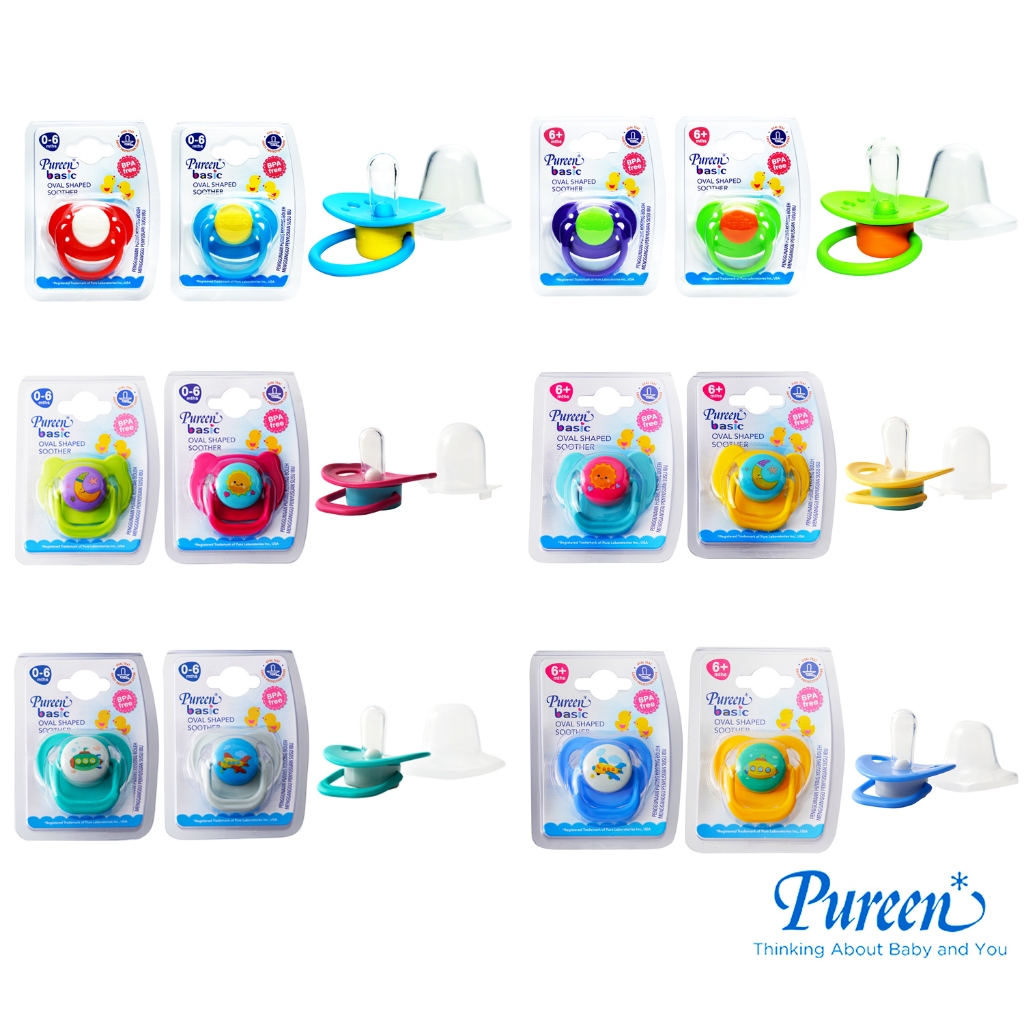 *PUREEN* Oval Shaped Pacifier Soother ( 0+ Months ), ( 6+ Months ...