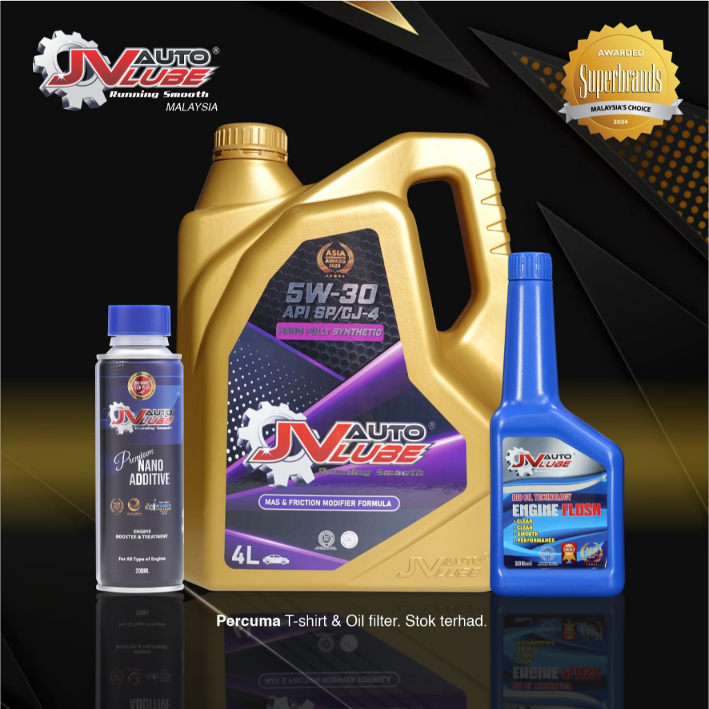 JV Auto Lube Set 5W-30 Fully(1Bottle) + Engine Flush(1Bottle) + Premium ...