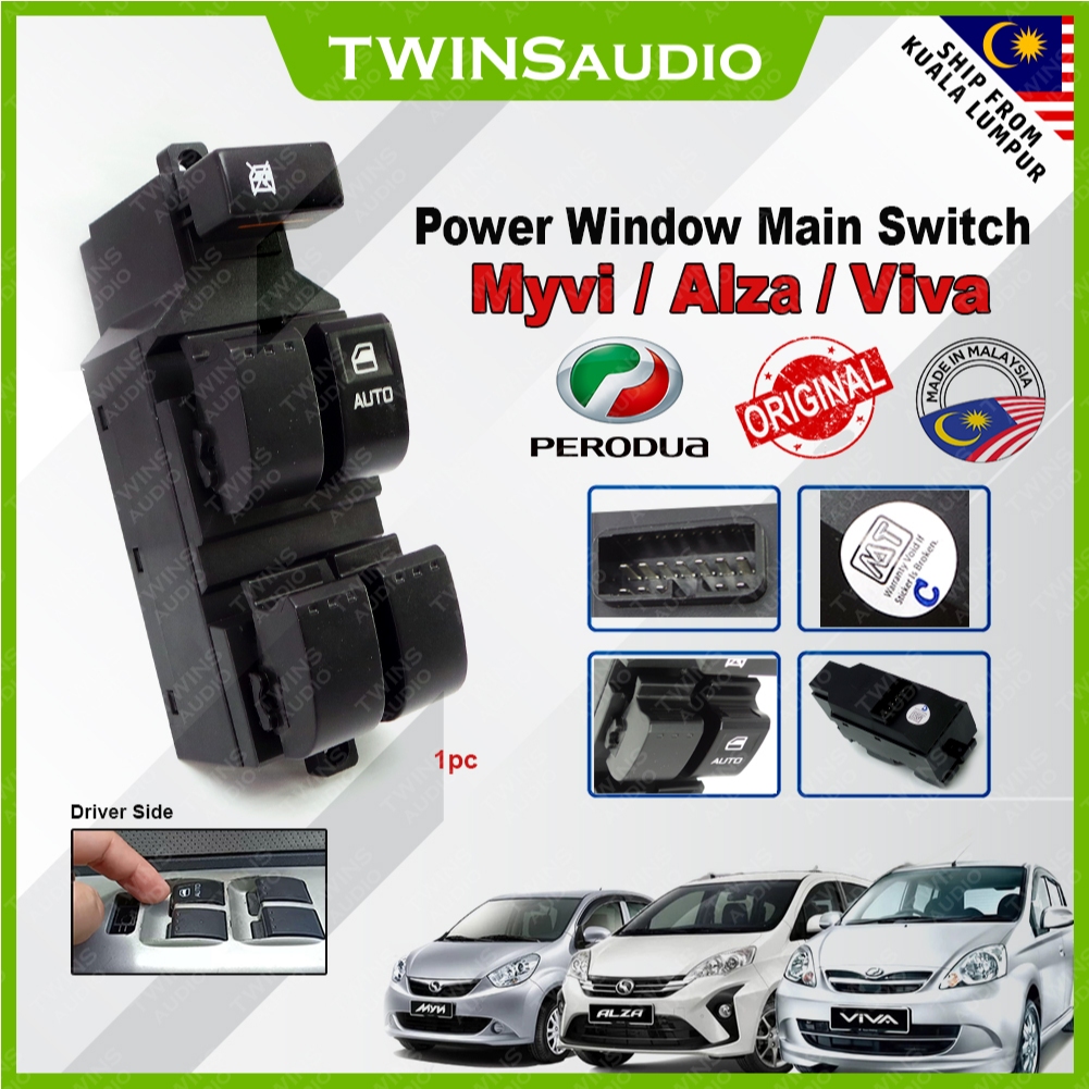 ORIGINAL Perodua Myvi / Alza / Viva Power Window Main Switch. | Shopee ...