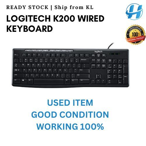 (USED) LOGITECH K200 Wired Keyboard with Media Hot Keys | Shopee Malaysia