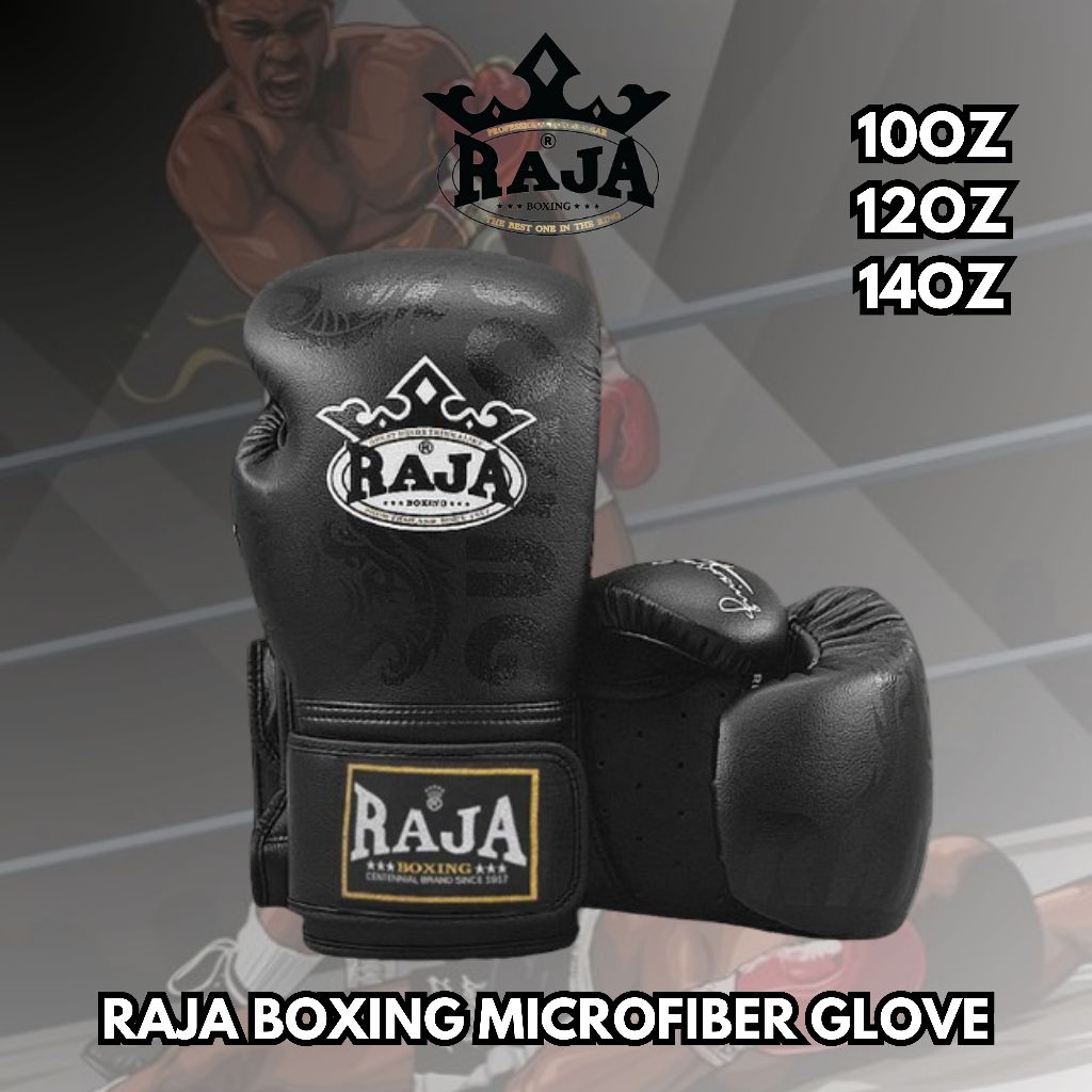 [Genuine] RAJA Microfiber Leather Boxing Gloves Professional Boxing ...