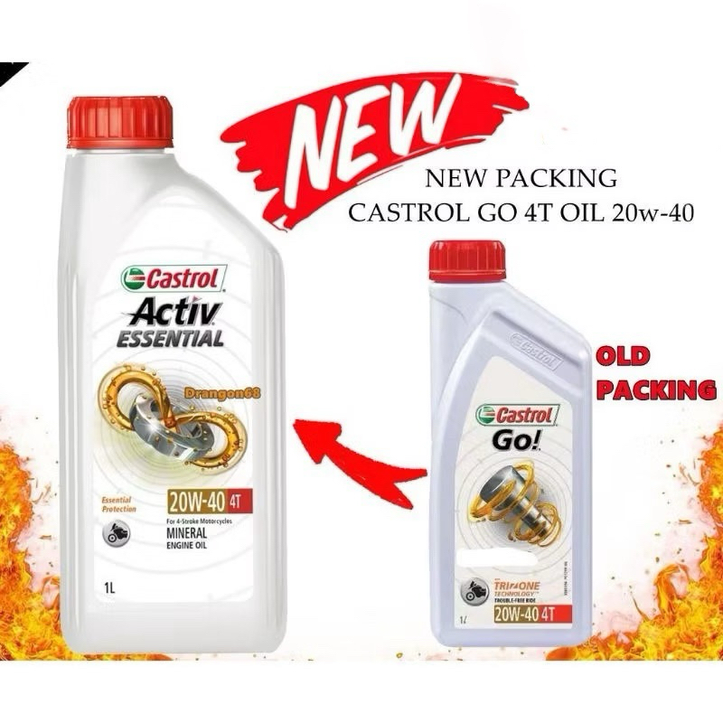 Castrol GO Engine Oil 4T 20W40 (100% Original) 1 litre [ BOTOL PUTIH ...