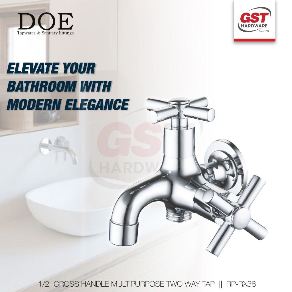 🔥 DOE Water Tap RX38 RP 1/2" 2 Way Tap 2 Way Faucet Two Way Tap ...