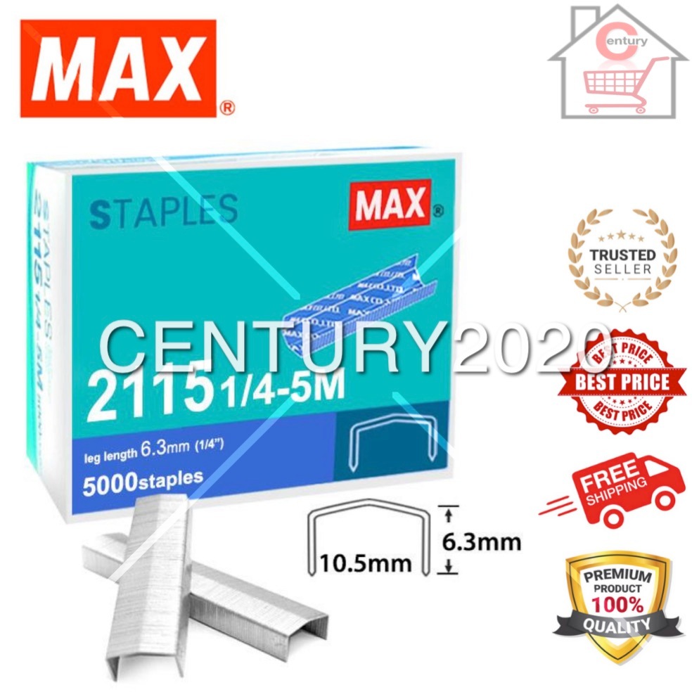 MAX Staples 2115 1/4-5M Staples Refill 1 Small Box | Shopee Malaysia