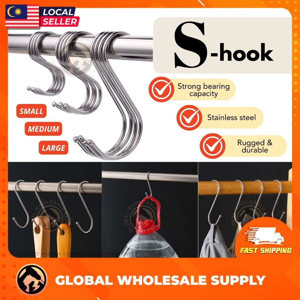 Stainless Steel S Hook S Shape Hook Pengantung S Heavy Duty Metal S ...