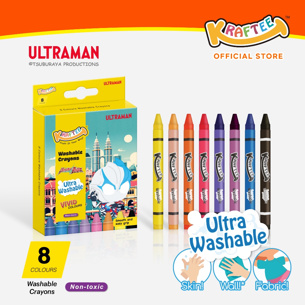 Ultraman x KRAFTEE 8ct Washable Crayons – Ultraman Blazar - 810007 ...