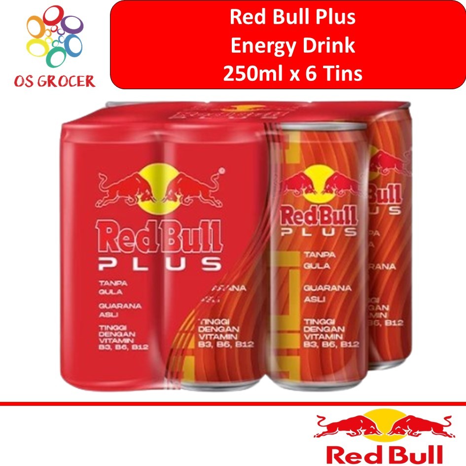 Red Bull Plus Energy Drinks 250ml x 6 Tins | Shopee Malaysia
