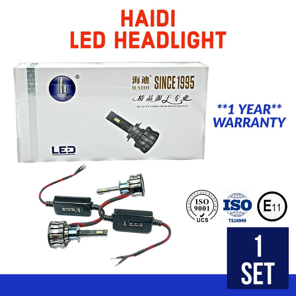 【100% ORIGINAL】MENTOL LAMPU HADAPAN KERETA LED HAIDI - H1 / H4 / H7 ...