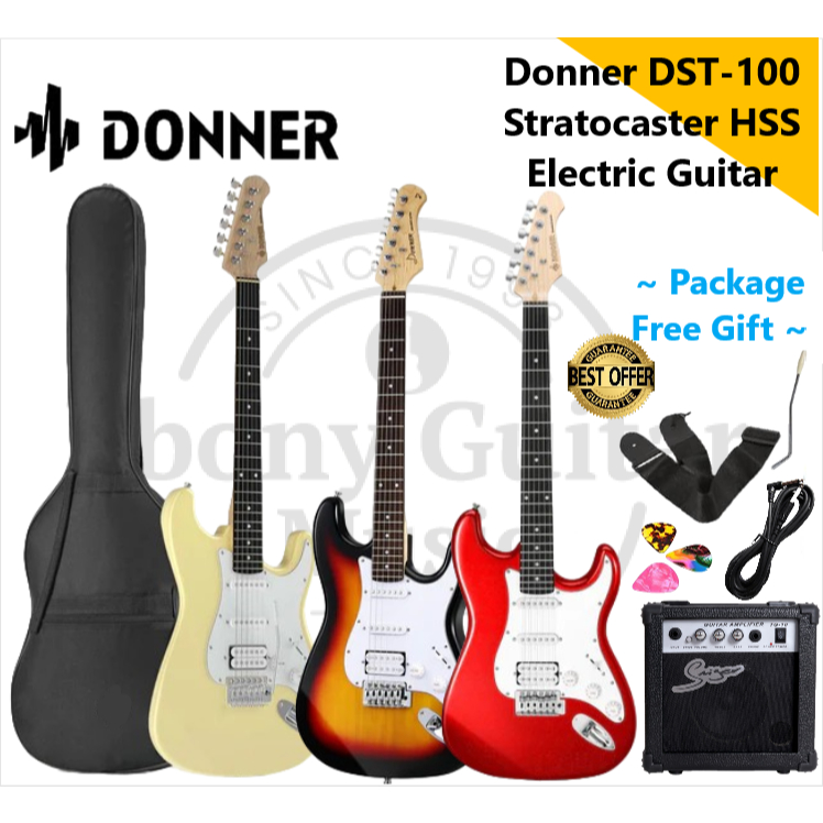 Donner DST-100 Solid Body S-S-H Pickups Electric Guitar for Beginner ...