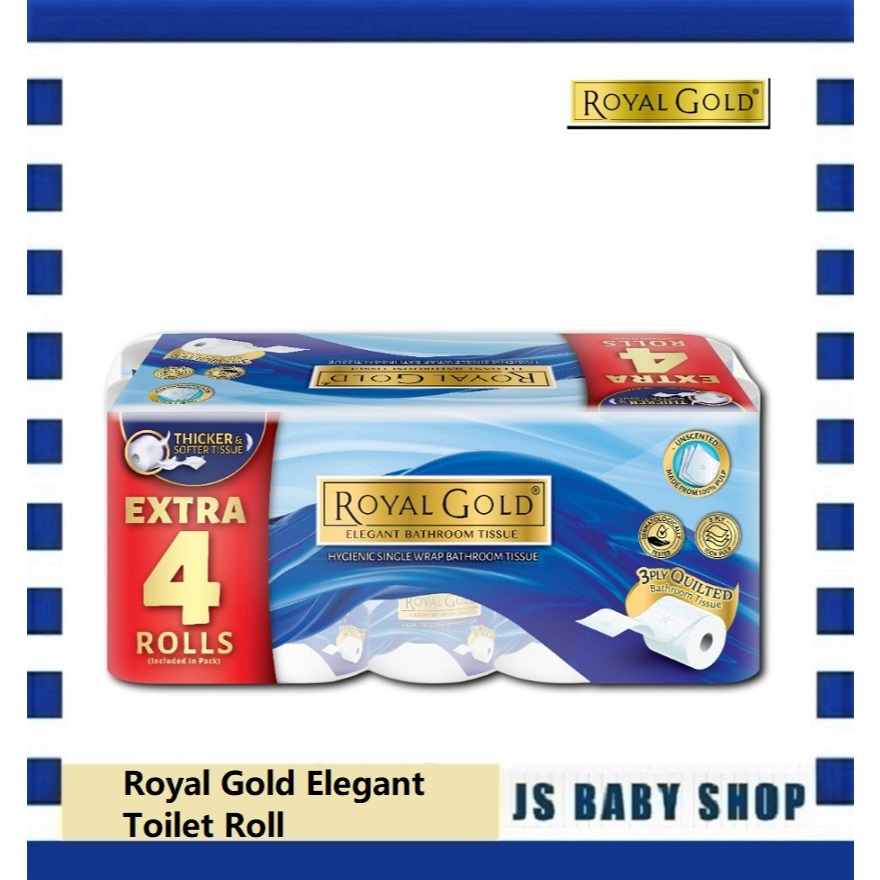 Royal Gold Elegant Toilet Roll (16 + EXTRA 4 Rolls x 200's) | Shopee ...