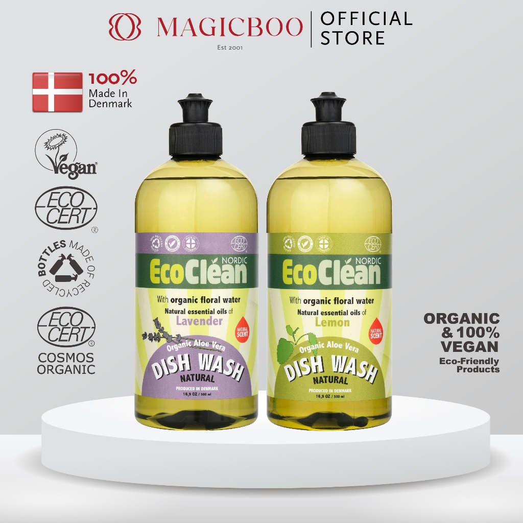 Magicboo Eco Clean Dish Washing Liquid (Essential Oil, Organic & Vegan ...
