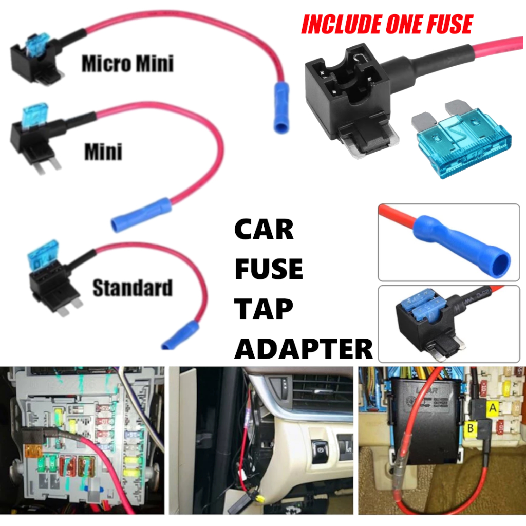 Car Fuse Tap Adapter Mini Micro Medium Fuse Blade Extension Add On ...