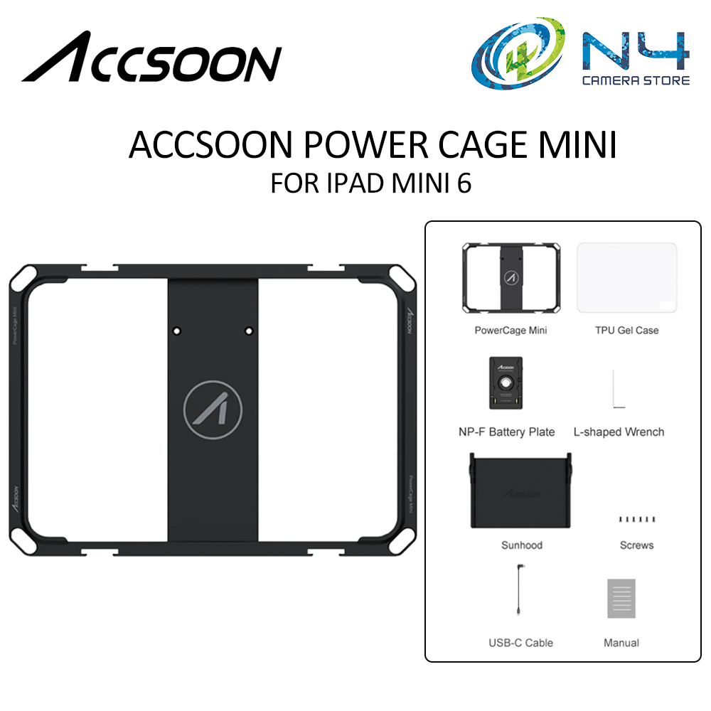 Accsoon PowerCage Mini for Ipad Cage Mini6 8.3inch with Sunhood NP-F ...