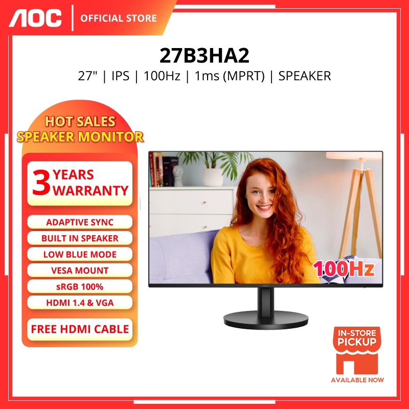 AOC 27B3HA2 / 27B2HM2 FHD MONITOR 27" FHD MONITOR ( 27" IPS FHD/1MS ...