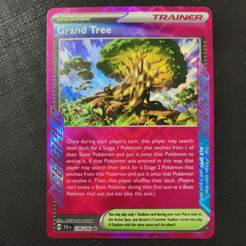 Pokemon Card TCG : Stellar Crown Trainer: Grand Tree 136/142 Ace Rare ...