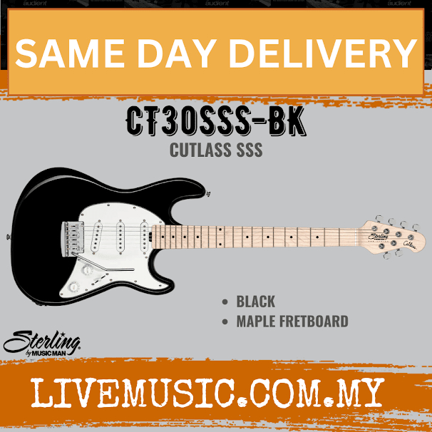 Sterling CT30SSS-BK-M1 Cutlass Series SSS Electric Guitar, Black (CT30 SSS/CT30-SSS) | Shopee ...