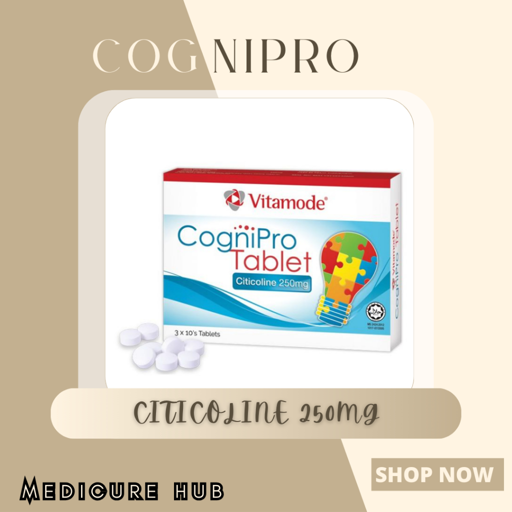 VITAMODE COGNIPRO TABLET CITICOLINE 250MG | MEMBANTU KOGNITIF MEMORI ...