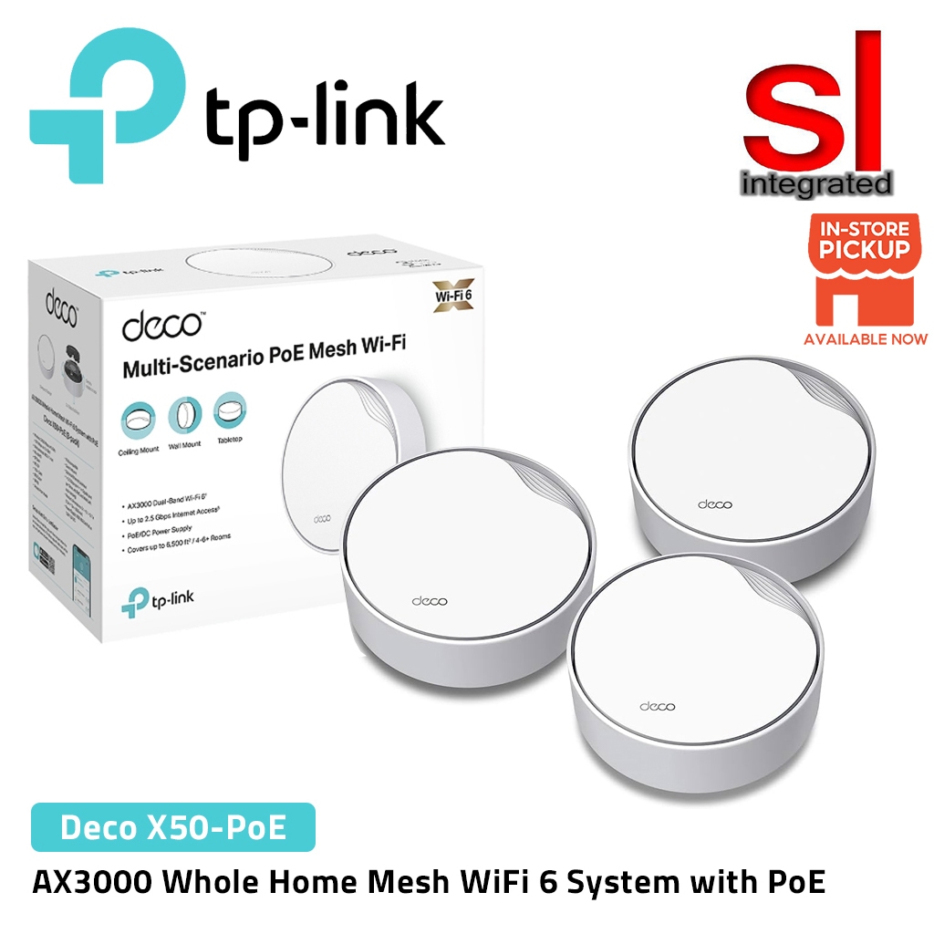 TP-Link Deco X50-PoE AX3000 Whole Home Mesh WiFi 6 System with PoE - 1 ...