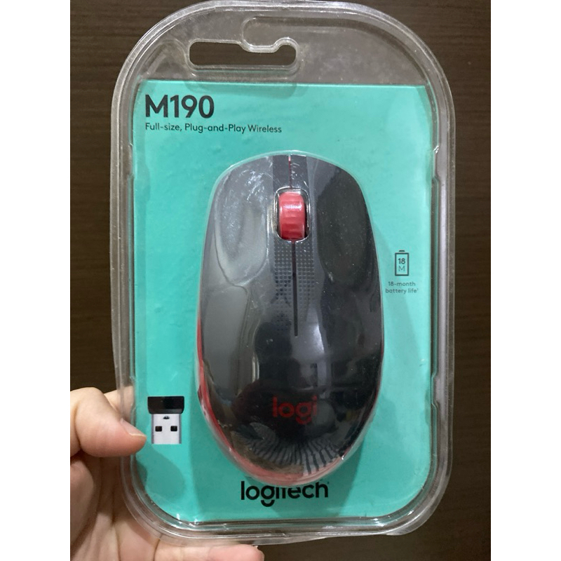 Logitech M190 Wireless High Precision Optical Mouse Red | Shopee Malaysia