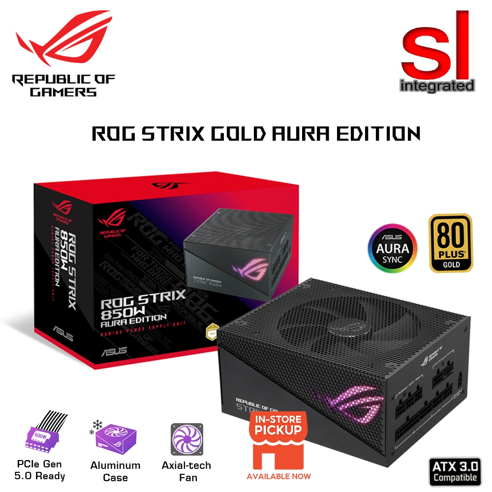 Asus ROG STRIX Gold Aura Edition Series PCIe Gen5 ATX 3.0 Full-Modular ...