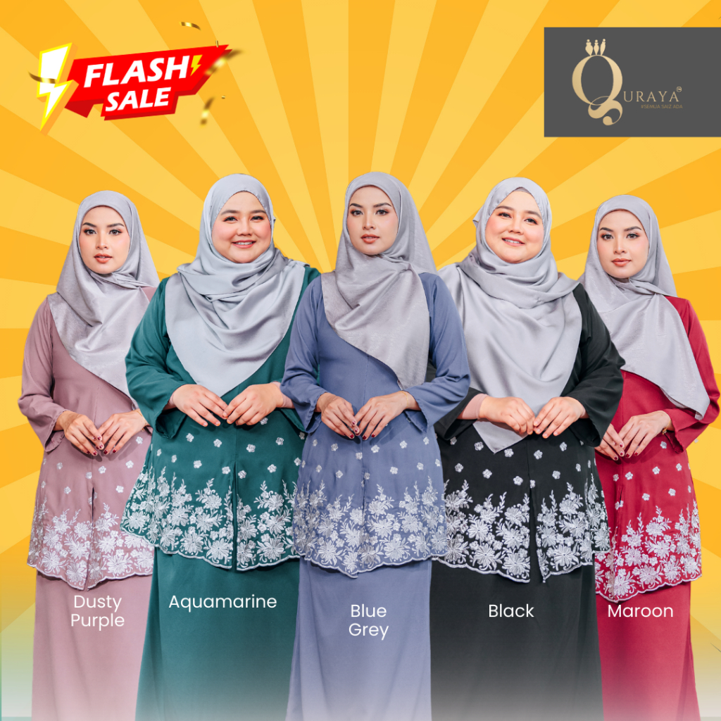 KURUNG WANITA SET MUSLIMAH SULAM CHEMPAKA S-6XL by QURAYA - READY STOCK, BAJU RAYA 2024 TRENDING ...