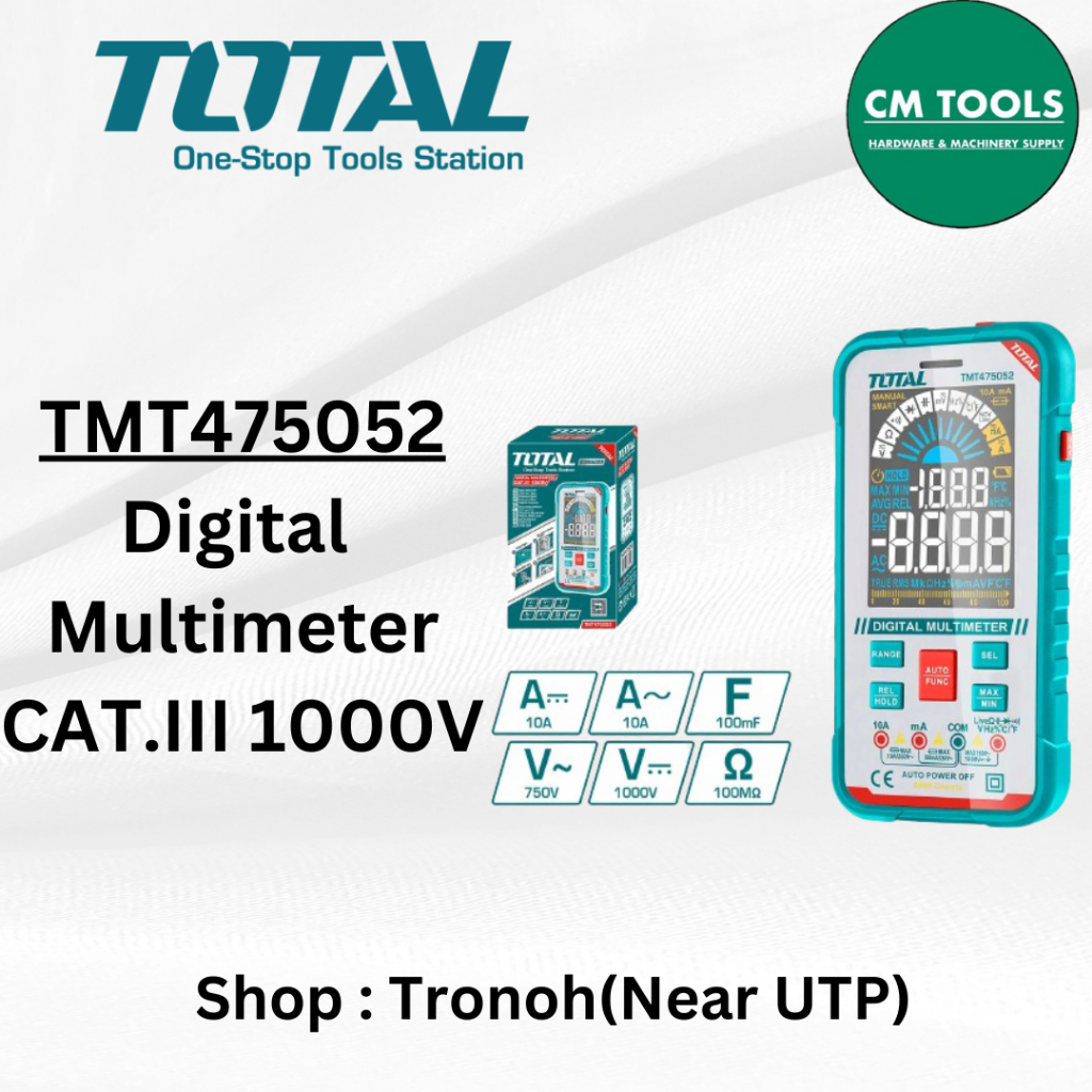 TOTAL TMT475052 Digital Multimeter CAT.III 1000V | Shopee Malaysia