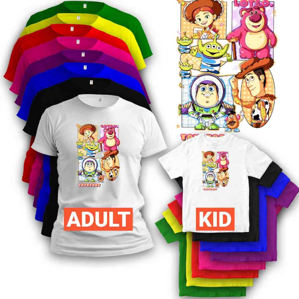 Toy Story Toys Box Pixar Cars Rex Bo Peep Baju Budak Boy Tshirt Cotton ...