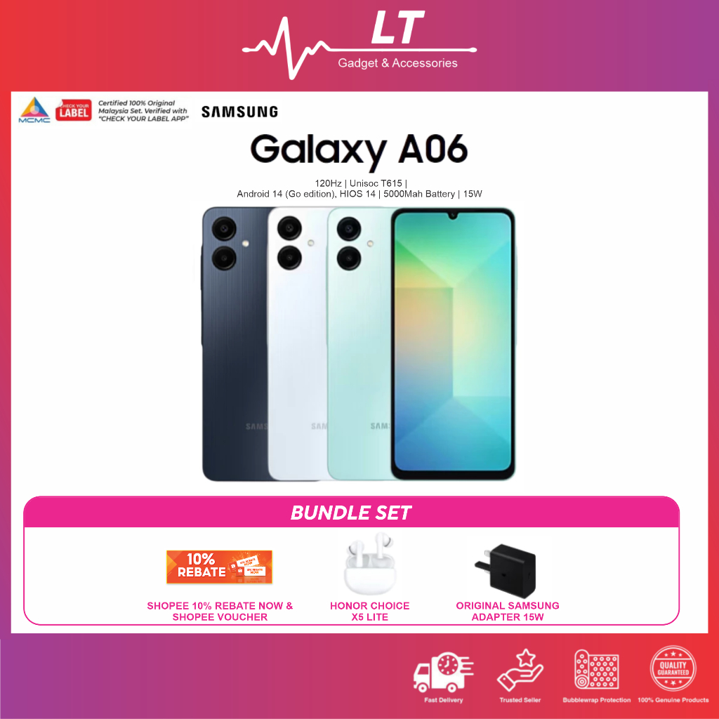 Samsung Galaxy A06 (4+4GB RAM l 128GB ROM) 6.7' HD Display l 5000mAH ...