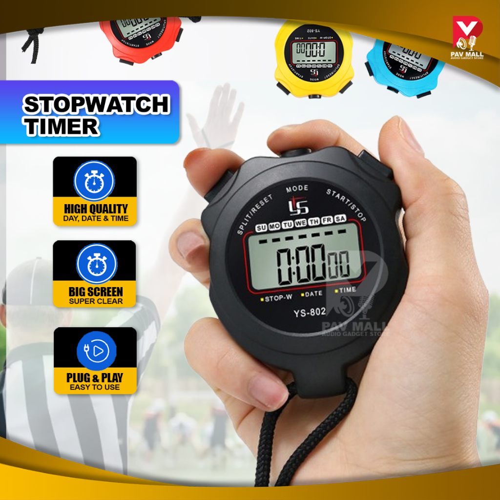 Stopwatch YS802 Digital Timer Waterproof | Clock Counter Basketball ...