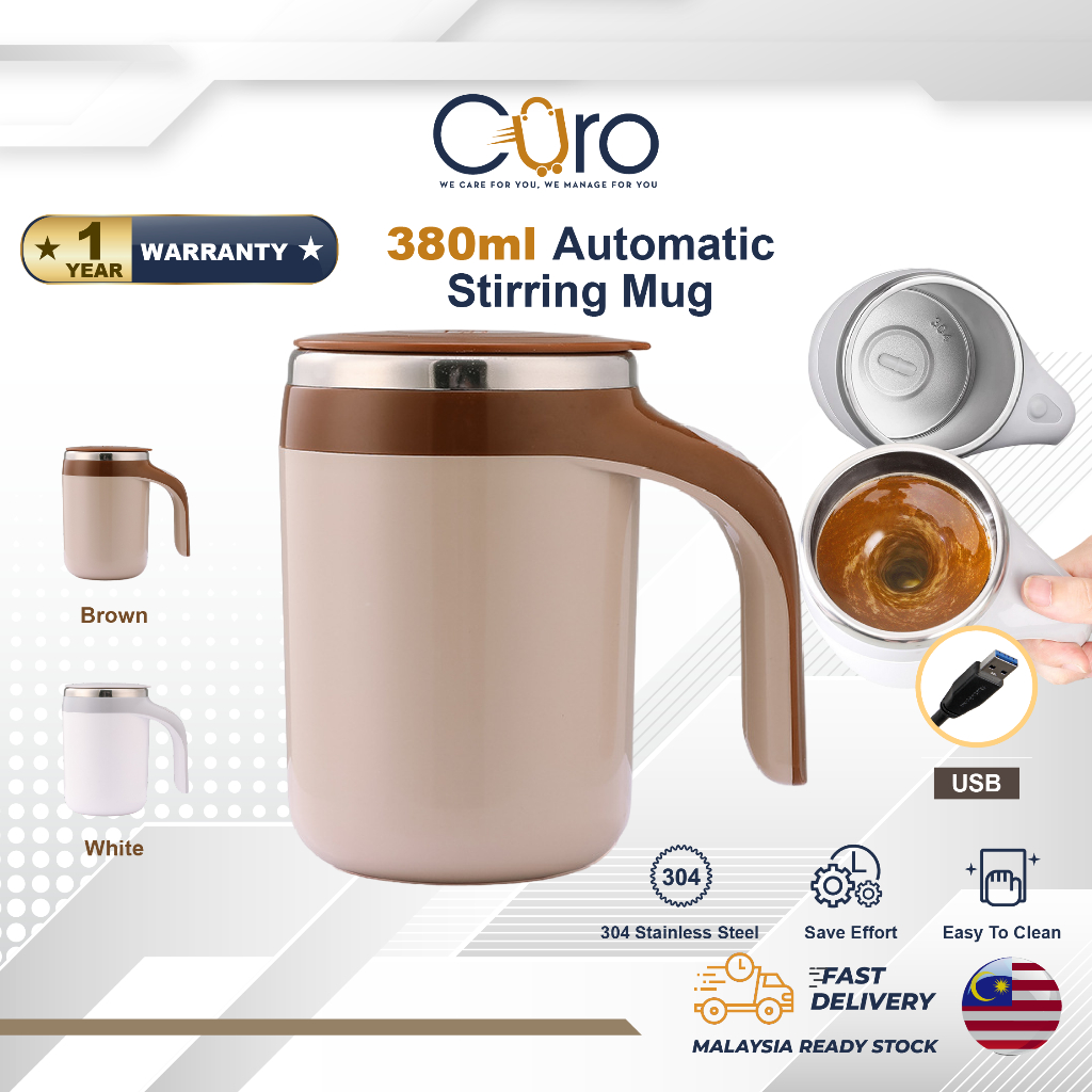 CURO Automatic Self Stirring Mug Cup Rechargeable Coffee Milk Mixing ...