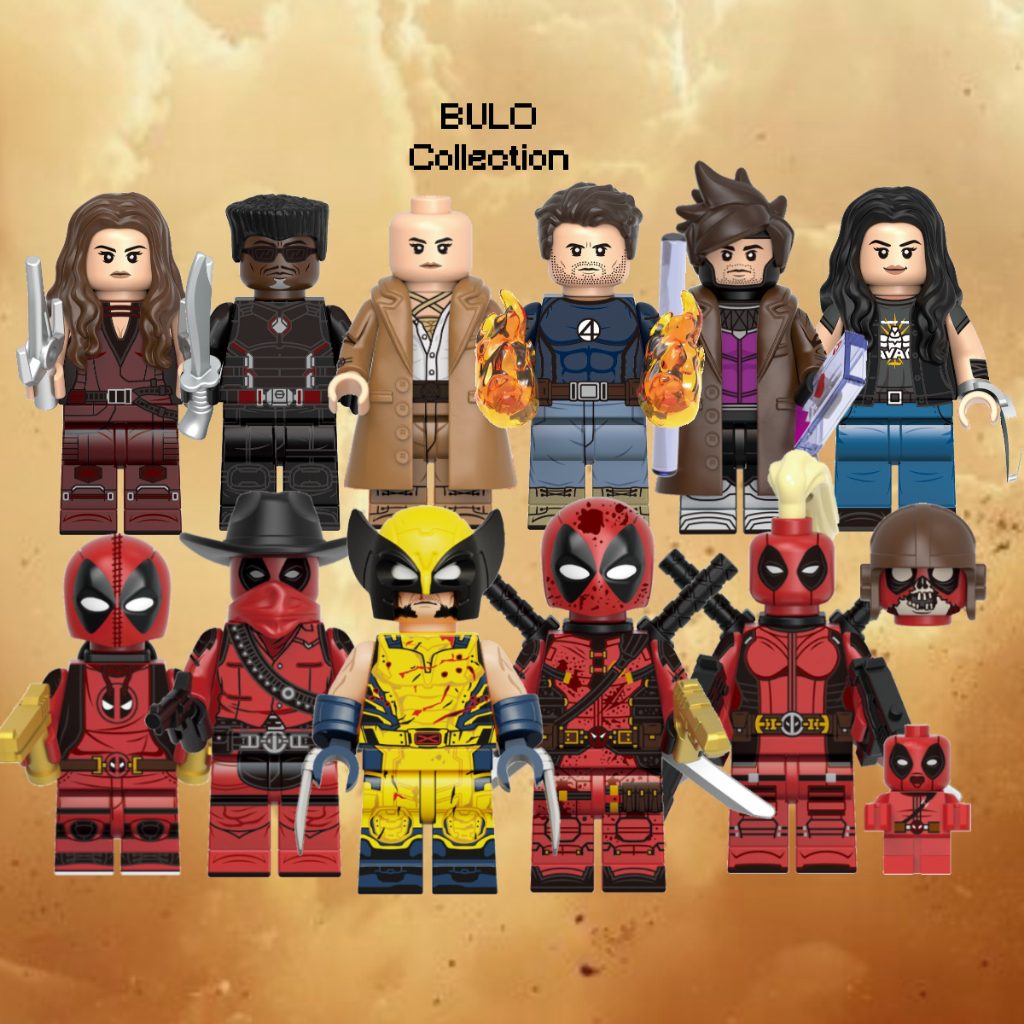 Deadpool & Wolverine Custom Minifigures Blade Gambit Superhero Movie ...