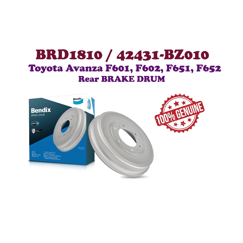TOYOTA AVANZA F601, F602, F651, F652 BENDIX BRAKE DRUM X 2 PIECES ...