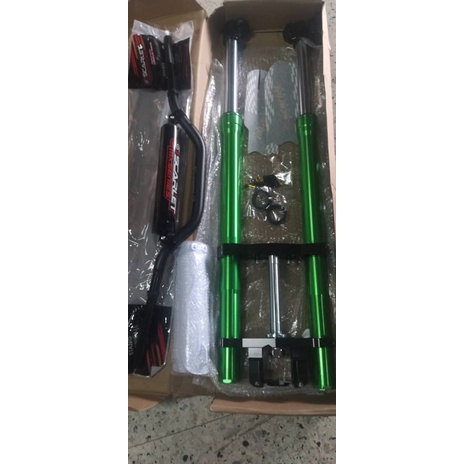 KLX150 - FRONT FORK FULL CNC SINGGLE & DOUBLE ADJUSTER - UPSIDE DOWN WITH HANDLE BAR (READY ...