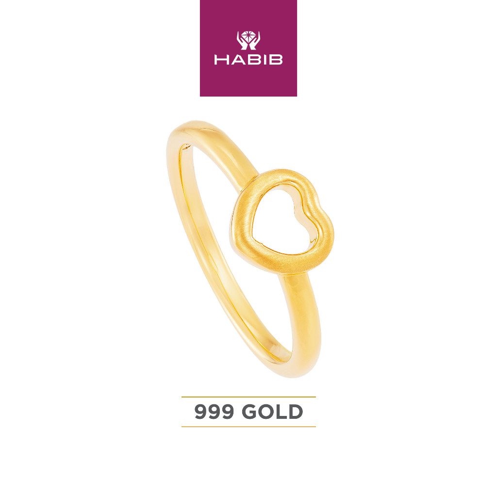 HABIB 999/24K Yellow Gold Ring (Heart) R9ABG0423 | Shopee Malaysia