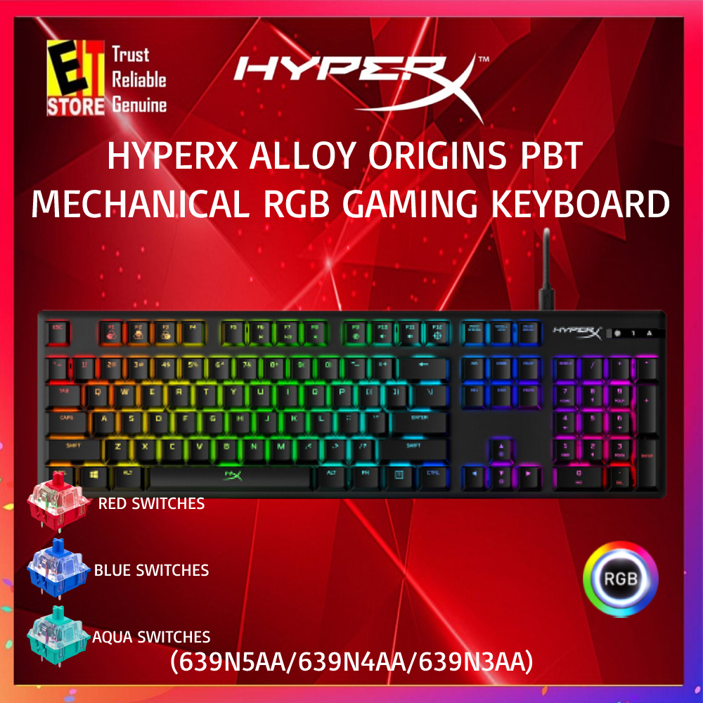 HyperX Alloy Origins PBT - Mechanical Gaming Keyboard AQUQ / BLUE / RED ...