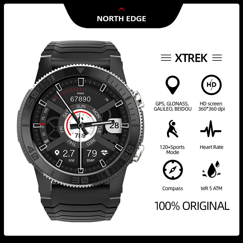 New NORTH EDGE X-TREK 360*360 High Resolution Screen GPS Watch Heart ...