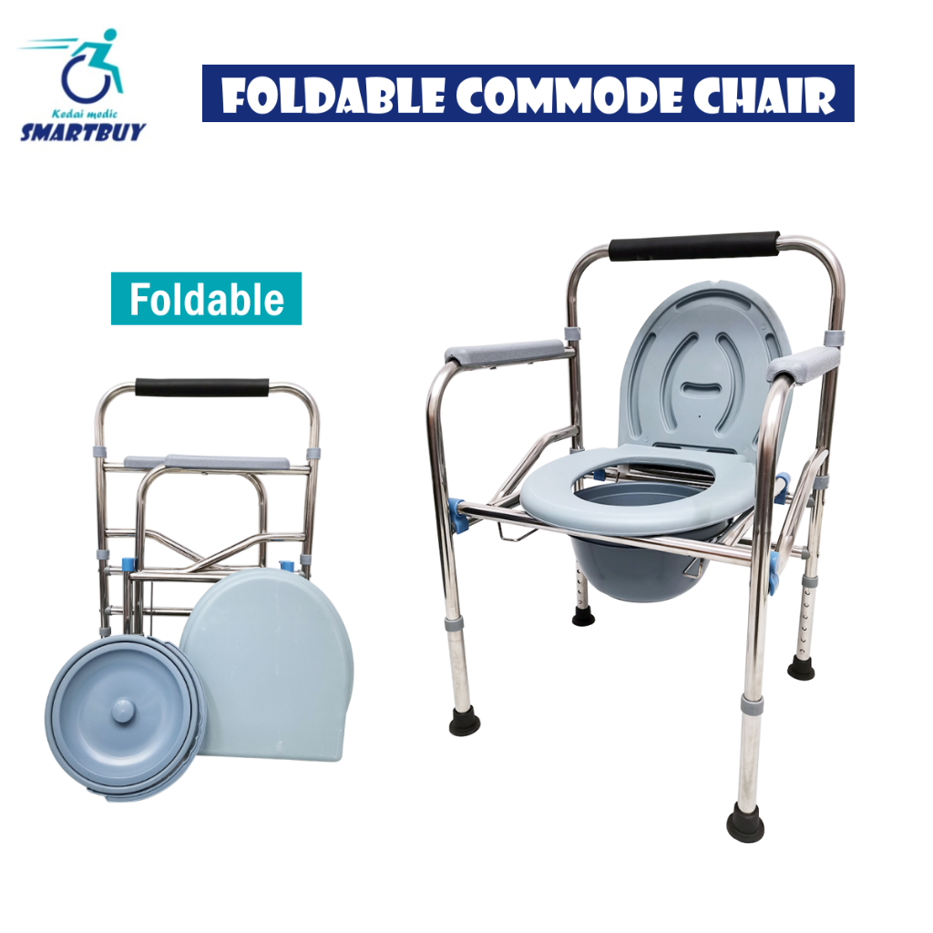 Adjustable & Foldable Commode Chair With Bucket ( Kerusi Tandas ...