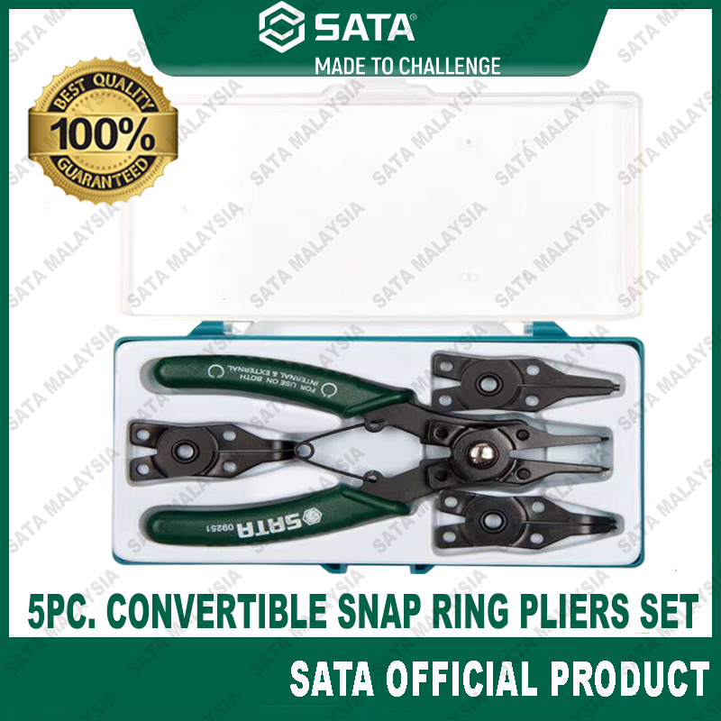 SATA 5Pc. Convertible Snap Ring Pliers Set 4 in 1 Snap Ring Set ...