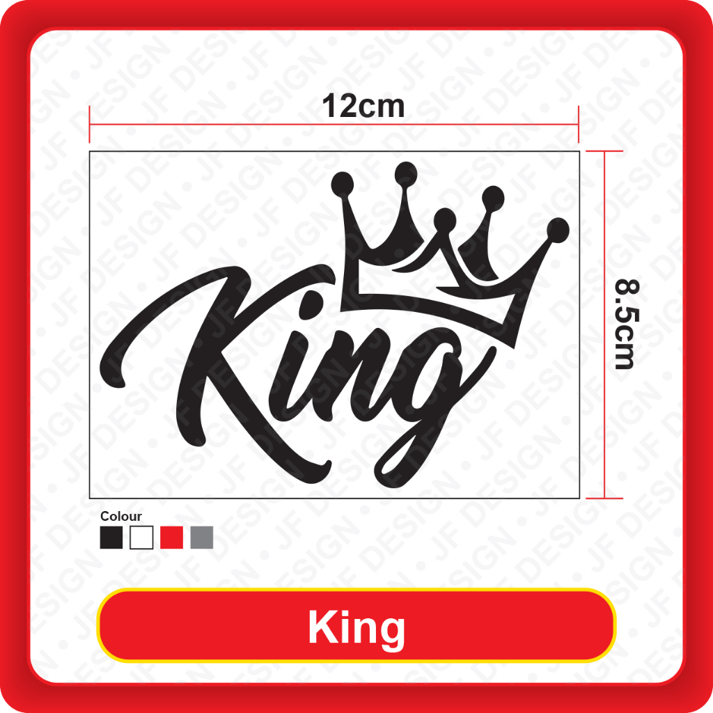 [403]Quality Car Sticker King [12cm x 8.5cm][Sticker Cutting][Black ...