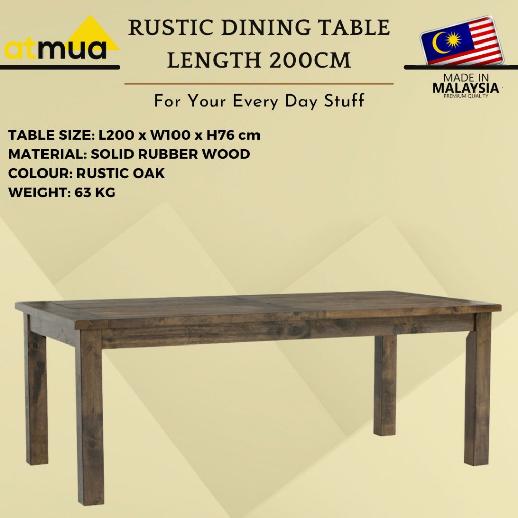 Atmua Furniture Braw Dining Table (Scandinavian Style) [Full Solid ...