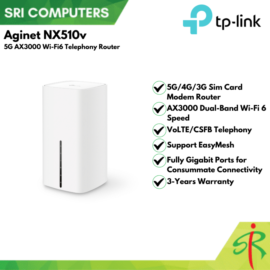 [3-YEARS WARRANTY] TP-LINK Aginet NX510v 5G AX3000 Wi-Fi6 Telephony ...